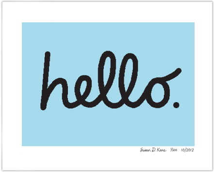 Hello on Blue Icon Print by Susan Kare – Kare Prints